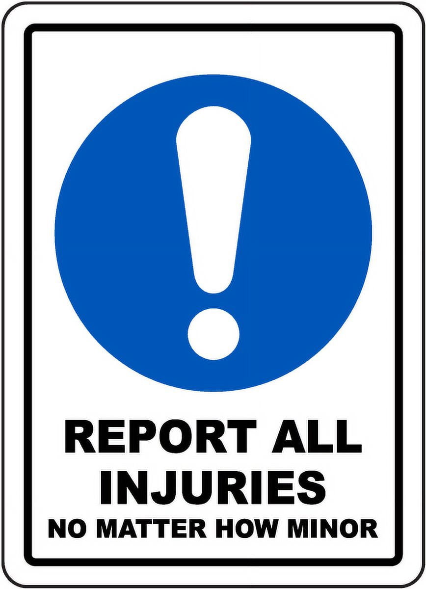 Vinyl Stickers - Report All Injuries Sign C1 - Safety and Warning ...