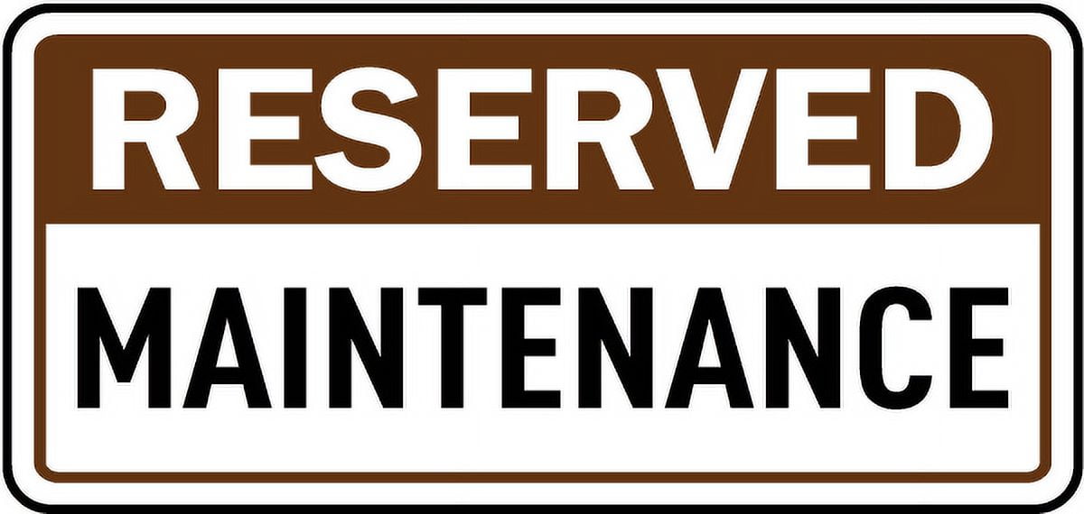 Vinyl Stickers - Reserved Maintenance Sign - Safety and Warning ...