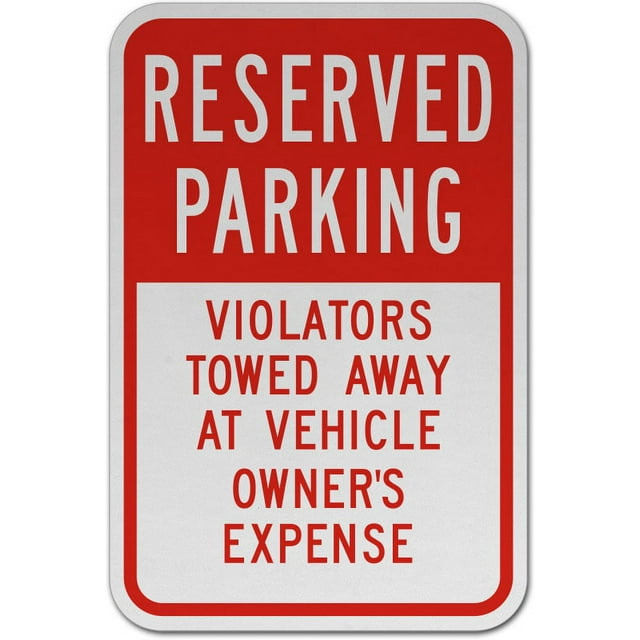 Vinyl Stickers - Reserved Parking Violators Towed Sign E3 - Safety and ...