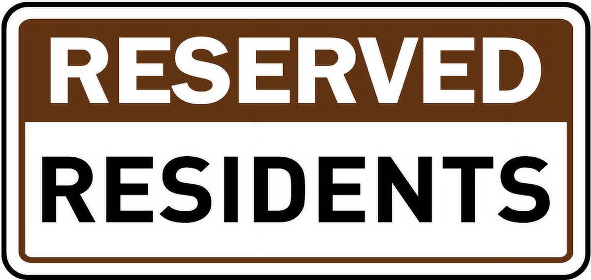 Vinyl Stickers - Reserved Residents Sign - Safety and Warning Warehouse ...