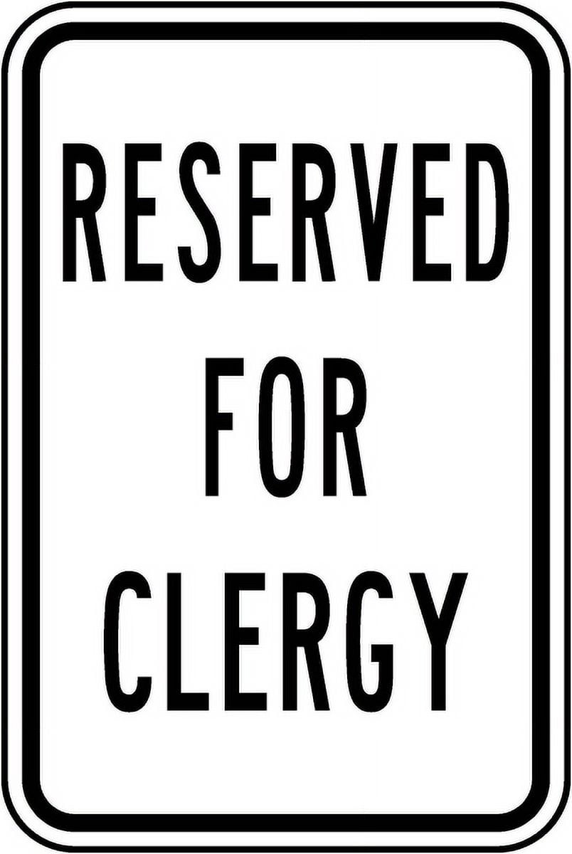 Vinyl Stickers - Reserved for Clergy Sign - Safety and Warning ...