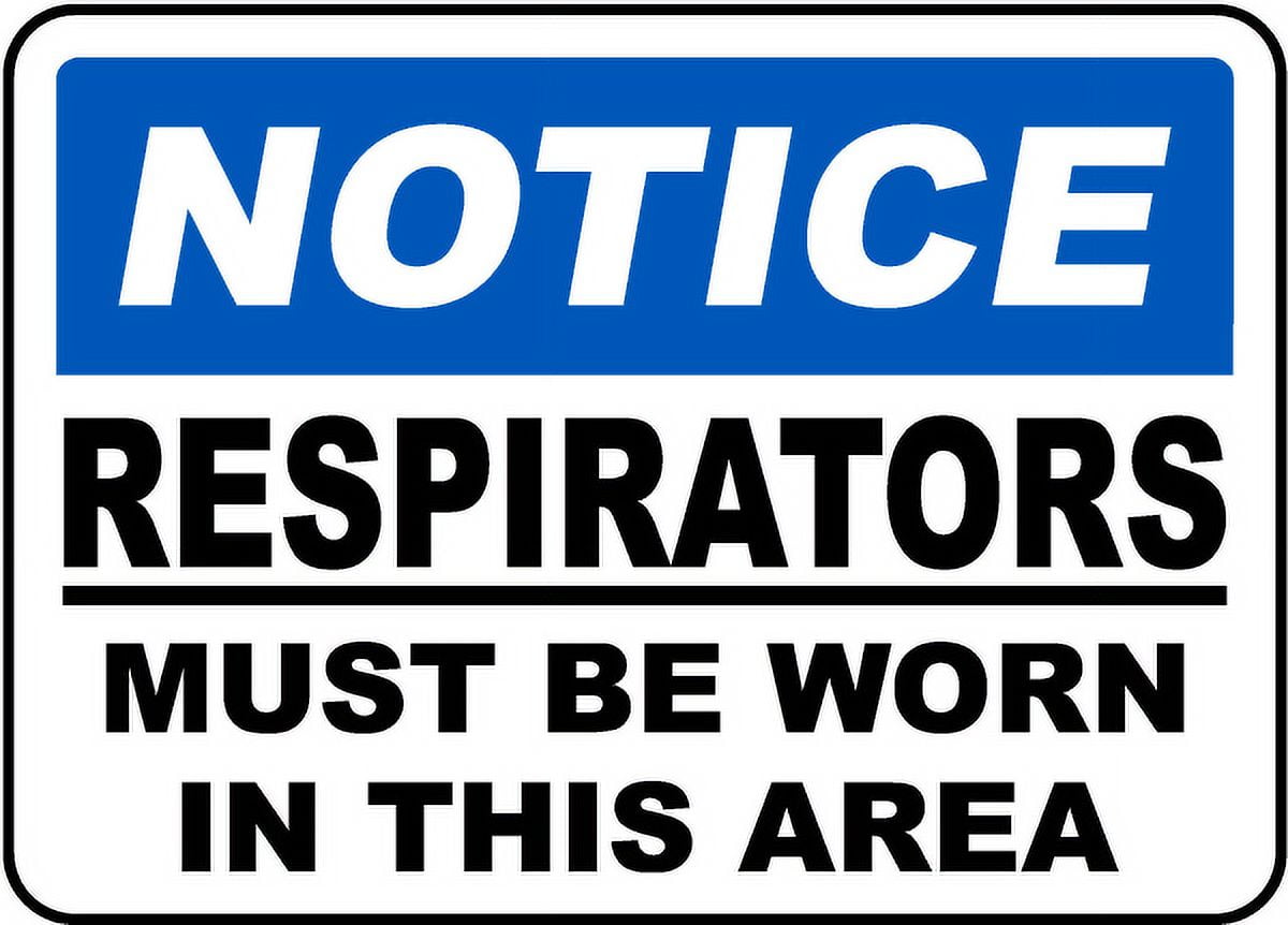Vinyl Stickers - Respirators Must Be Worn in Area Sign F2 - Safety and ...