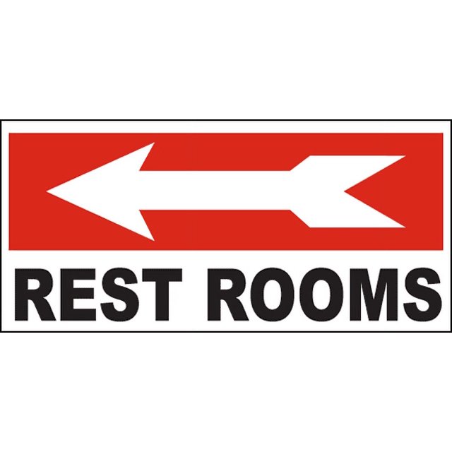 Vinyl Stickers - Rest Rooms (Left Arrow) Sign - Safety and Warning ...