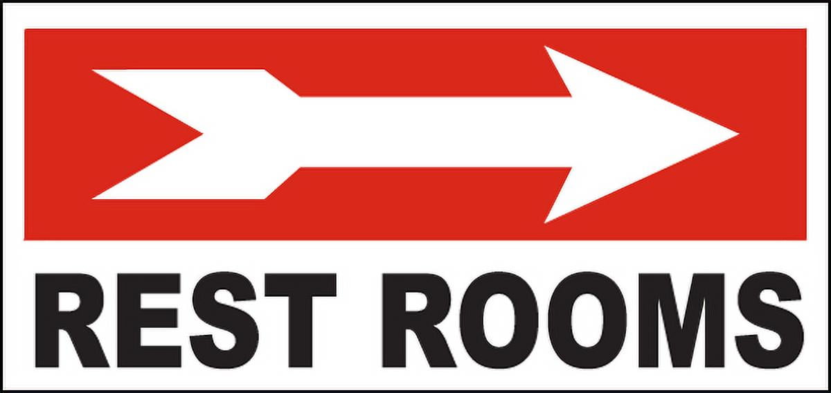 Vinyl Stickers - Rest Rooms (Right Arrow) Sign - Safety and Warning ...