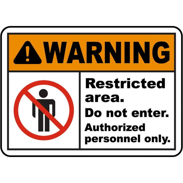 Vinyl Stickers - Restricted Area Do Not Enter Sign F6 - Safety and ...