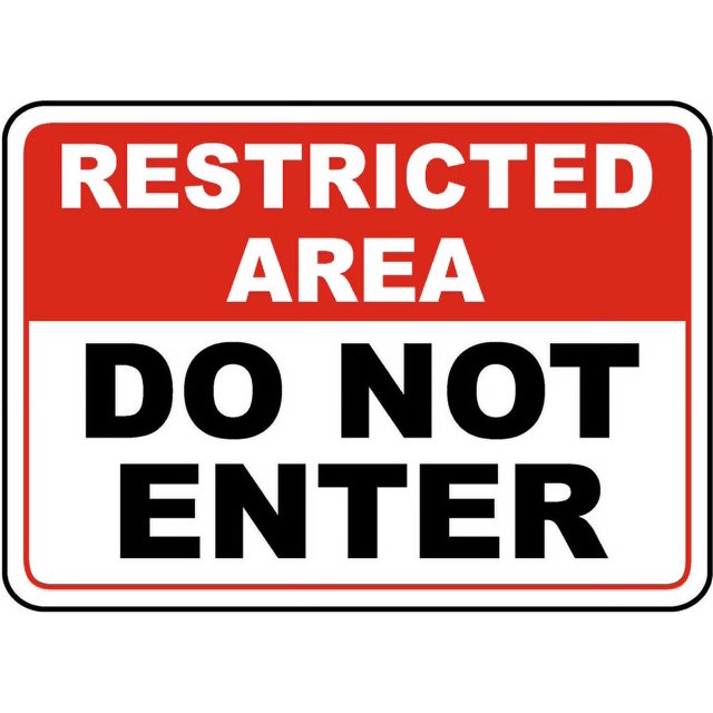 Vinyl Stickers - Restricted Area Do Not Enter Sign F7 - Safety and ...