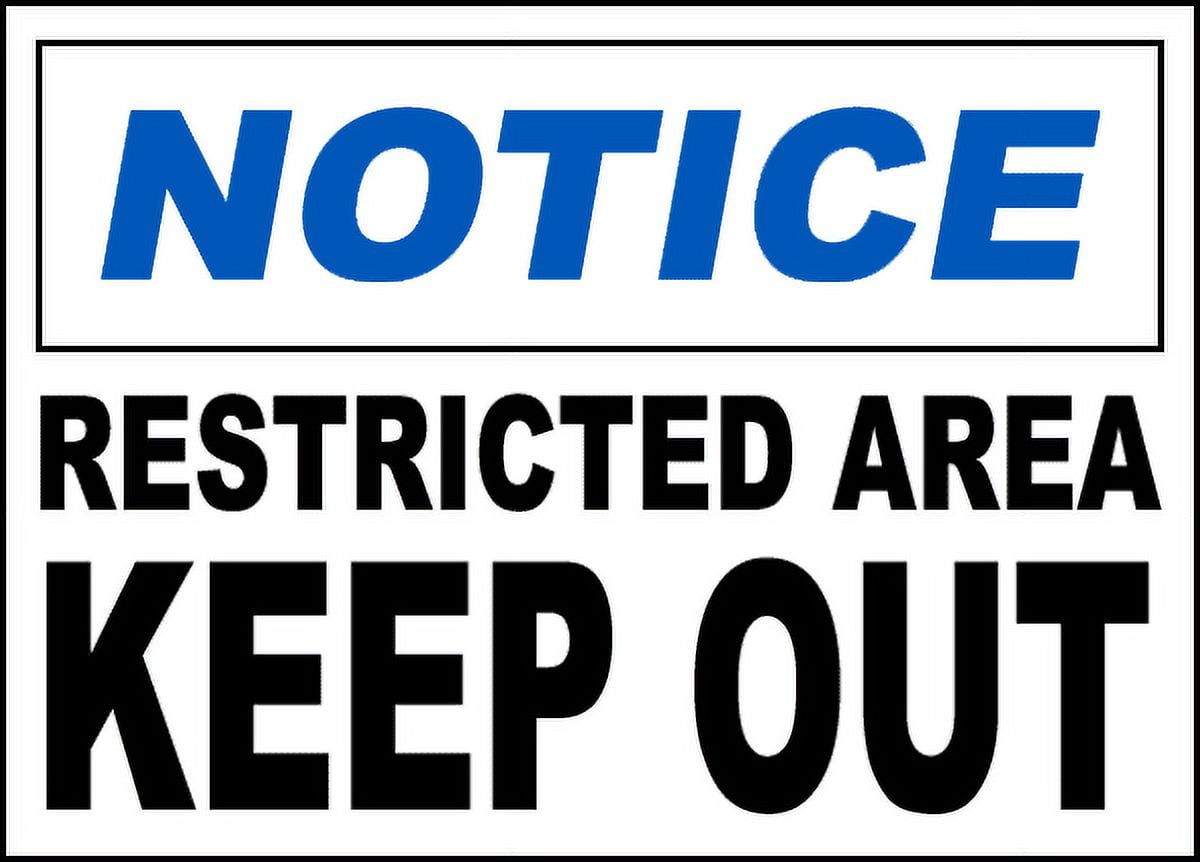 Vinyl Stickers - Restricted Area Keep Out Sign - Safety and Warning ...