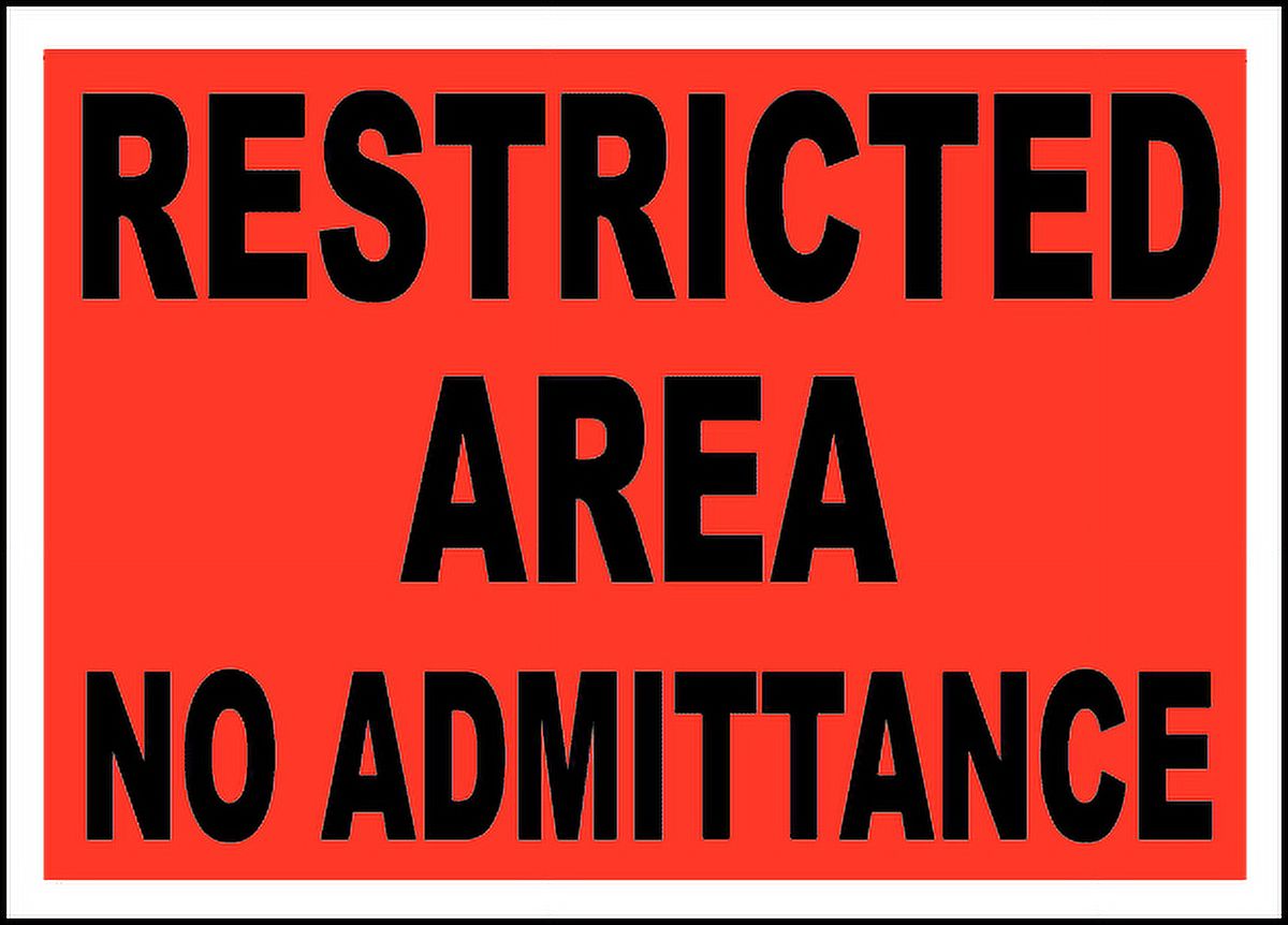 Vinyl Stickers - Restricted Area No Admittance Sign - Safety and ...