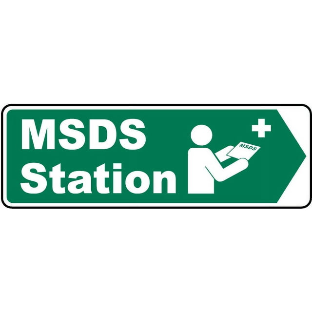 Vinyl Stickers - Right Arrow MSDS Station Sign - Safety and Warning ...