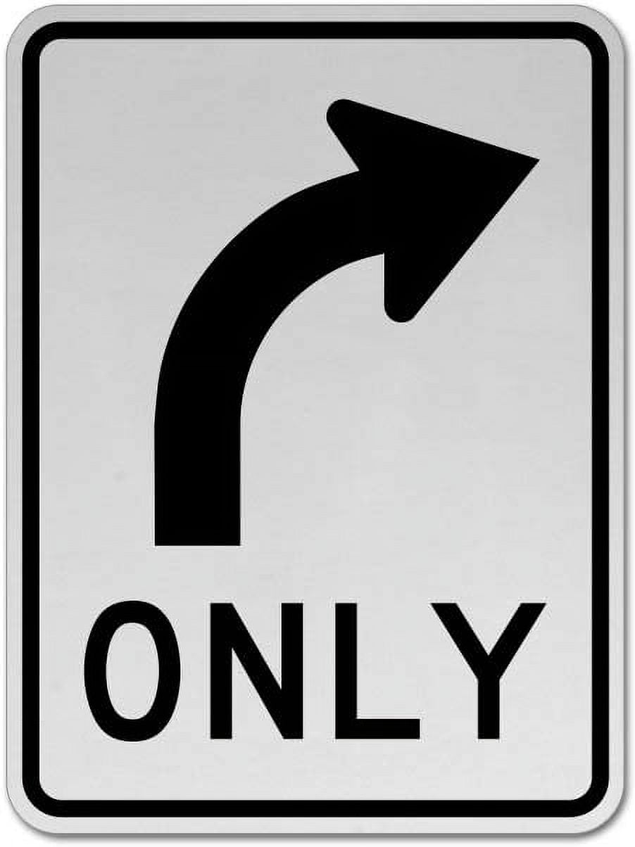 Vinyl Stickers - Right Turn Only Sign G3 - Safety and Warning Warehouse ...