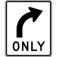 Vinyl Stickers - Right Turn only - Safety and Warning Warehouse Signs ...