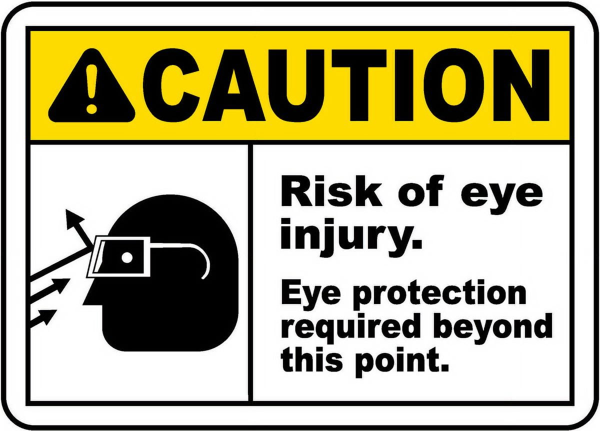 Vinyl Stickers - Risk of Eye Injury Eye Protection Sign - Safety and ...