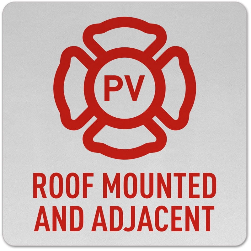 Vinyl Stickers - Roof Mounted and Adjacent Solar Panel Sign - Safety ...
