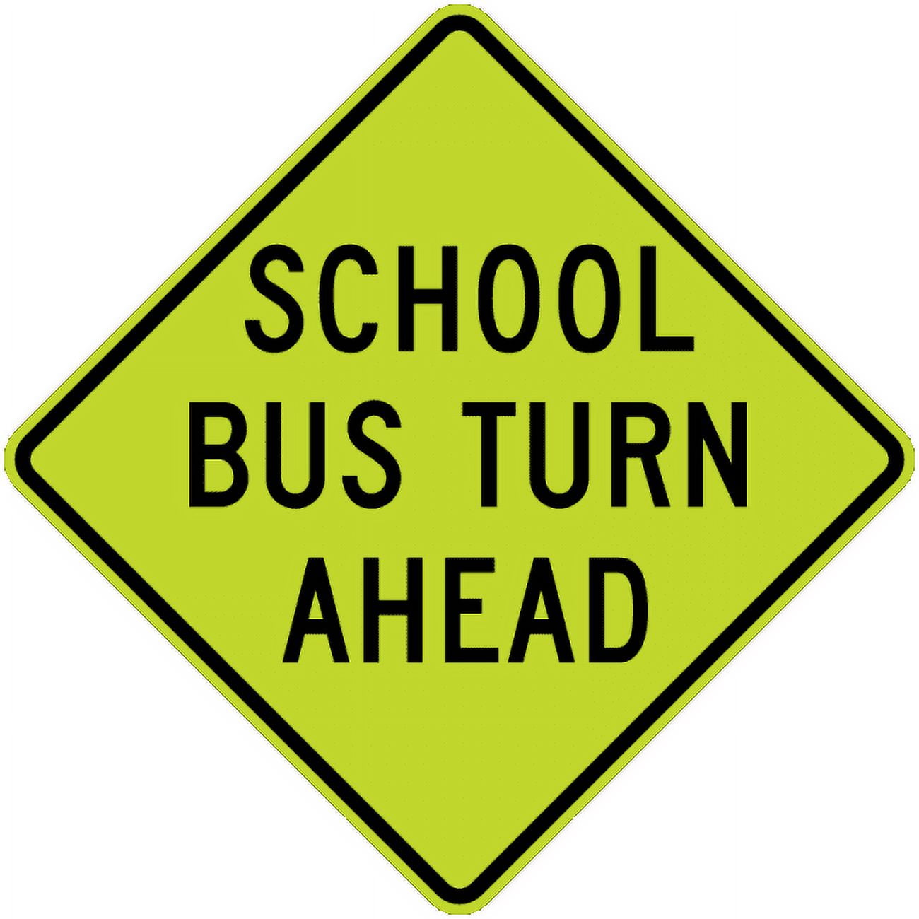 Vinyl Stickers - S3-2-School Bus Turn Ahead Sign - Safety and Warning ...