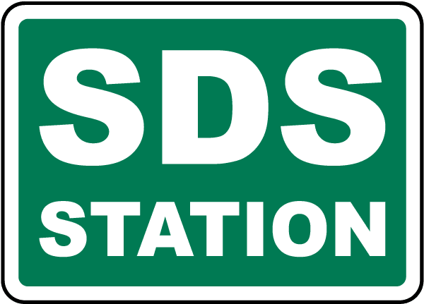 Vinyl Stickers - SDS Station Sign 1 - Safety and Warning Warehouse ...