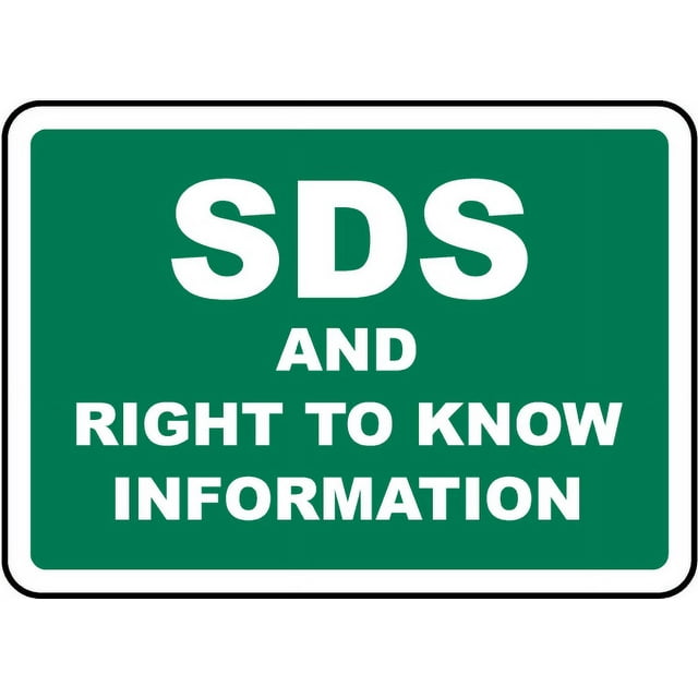 Vinyl Stickers - SDS and Right to Know Info Sign - Safety and Warning ...