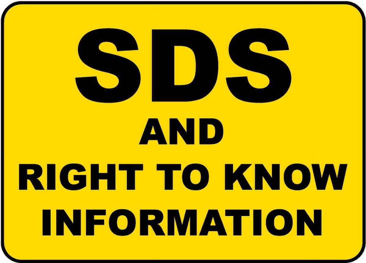 Vinyl Stickers - SDS and Right to Know Sign - Safety and Warning ...