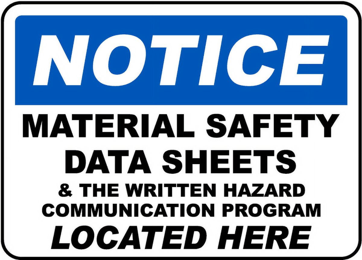 Vinyl Stickers - Safety Data Sheets Located Here Sign - Safety and ...