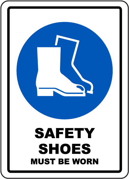 Vinyl Stickers - Safety Shoes Must Be Worn Sign - Safety and Warning ...