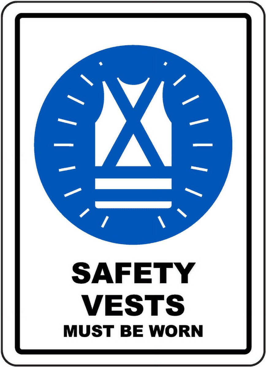 Vinyl Stickers - Safety Vests Must Be Worn Sign - Safety and Warning ...