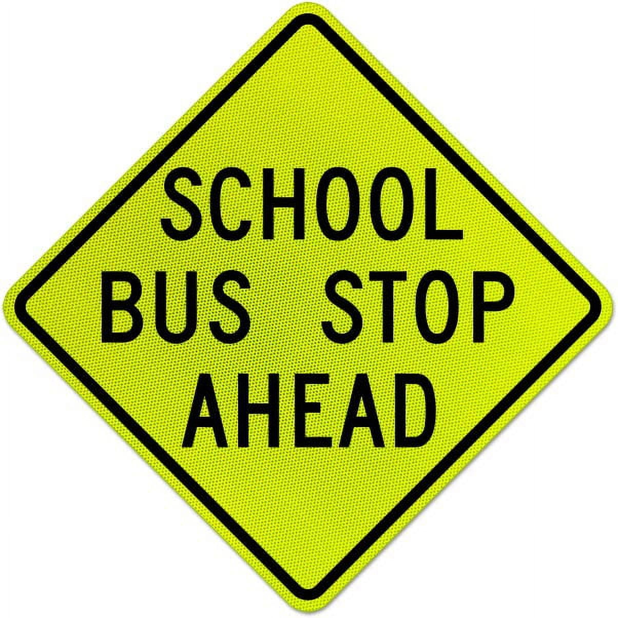 Vinyl Stickers - School Bus Stop Ahead Sign - Safety and Warning ...