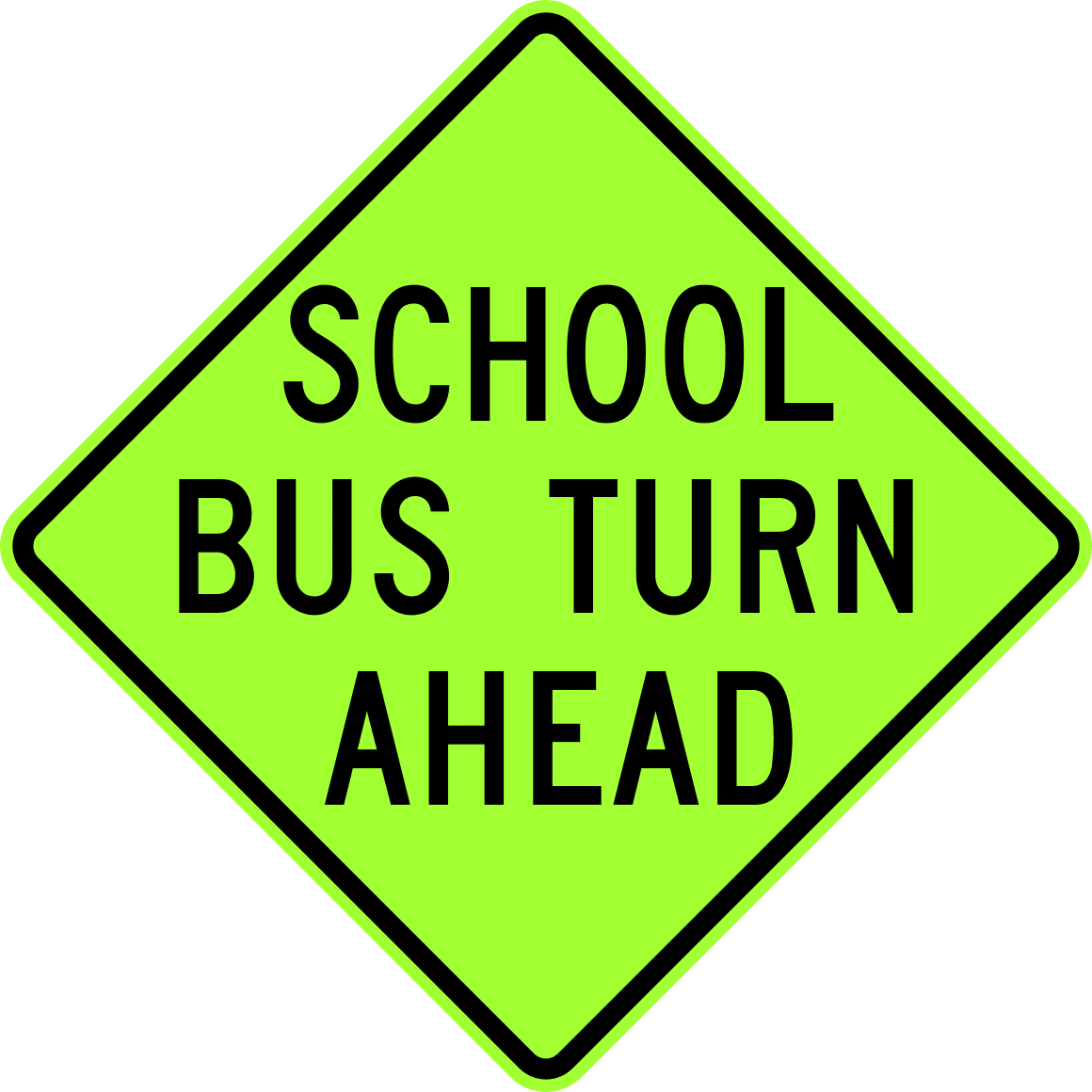 Vinyl Stickers - School Bus Turn Ahead - Safety and Warning Warehouse ...