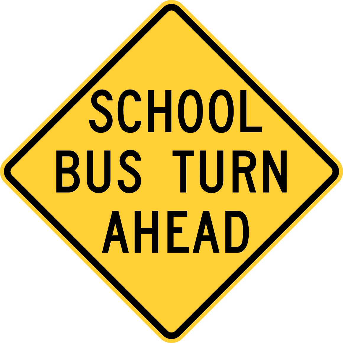 Vinyl Stickers - School Bus Turn Ahead Sign, Ohio - Safety and Warning ...