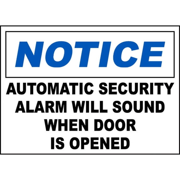 Vinyl Stickers - Security Alarm Will Sound Sign - Safety and Warning ...
