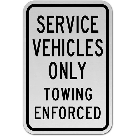 Vinyl Stickers - Service Vehicles Only Tow Away Sign I4 - Safety and ...