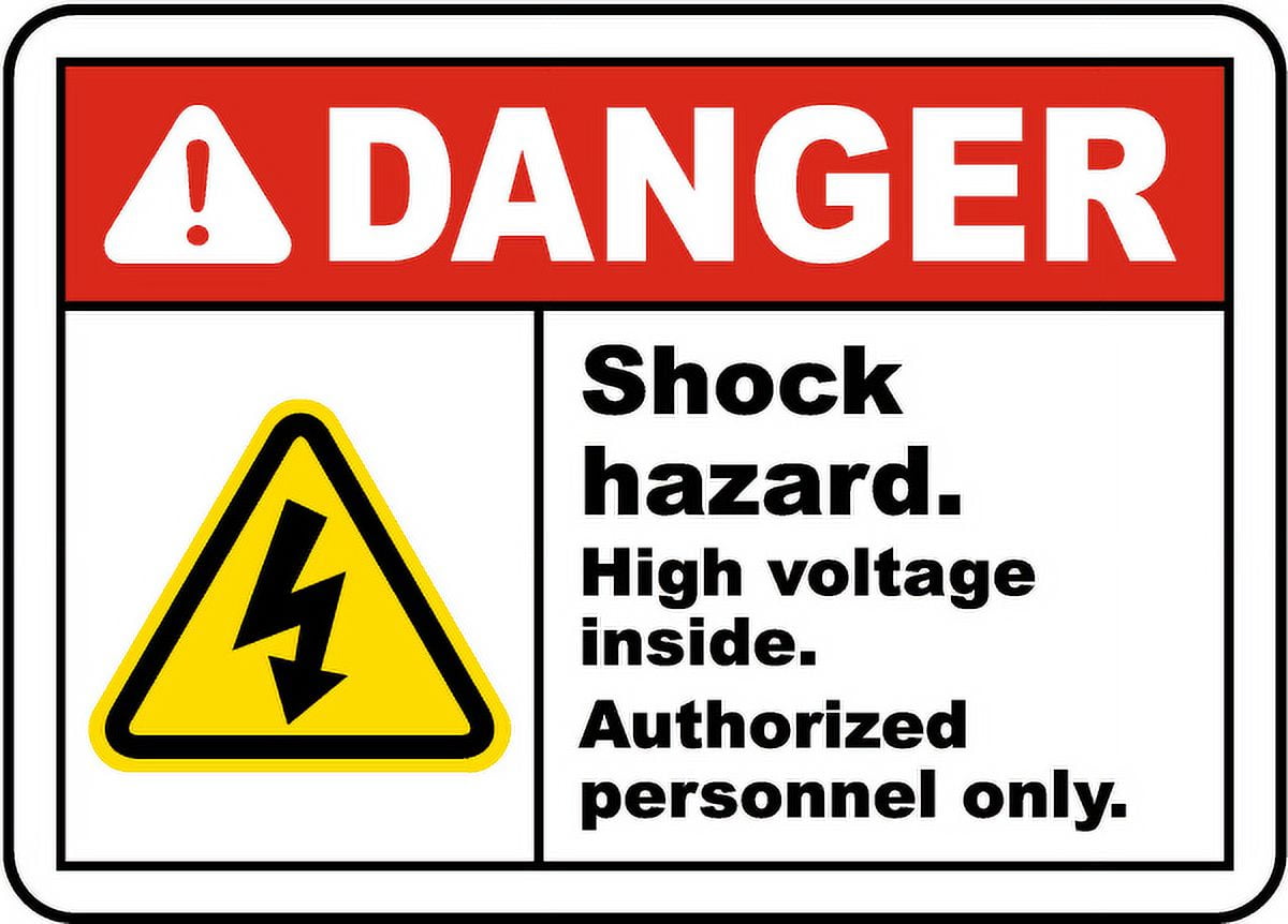 Vinyl Stickers - Shock Hazard High Voltage Inside Sign - Safety and ...