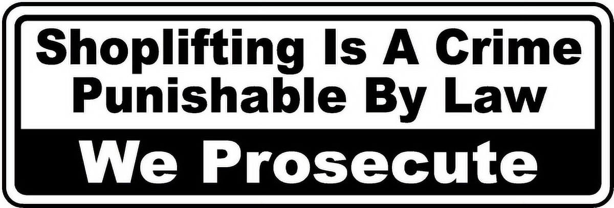 Vinyl Stickers - Shoplifting is A Crime Sign 3 - Safety and Warning ...