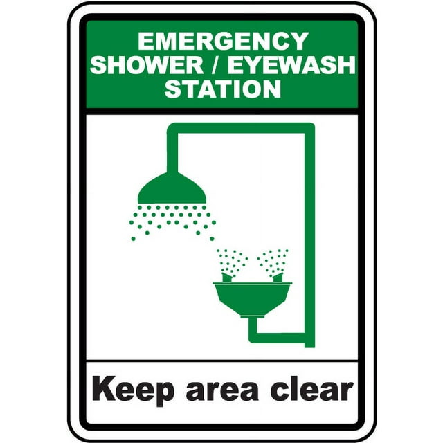 Vinyl Stickers - Shower/Eyewash Station Sign - Safety and Warning ...