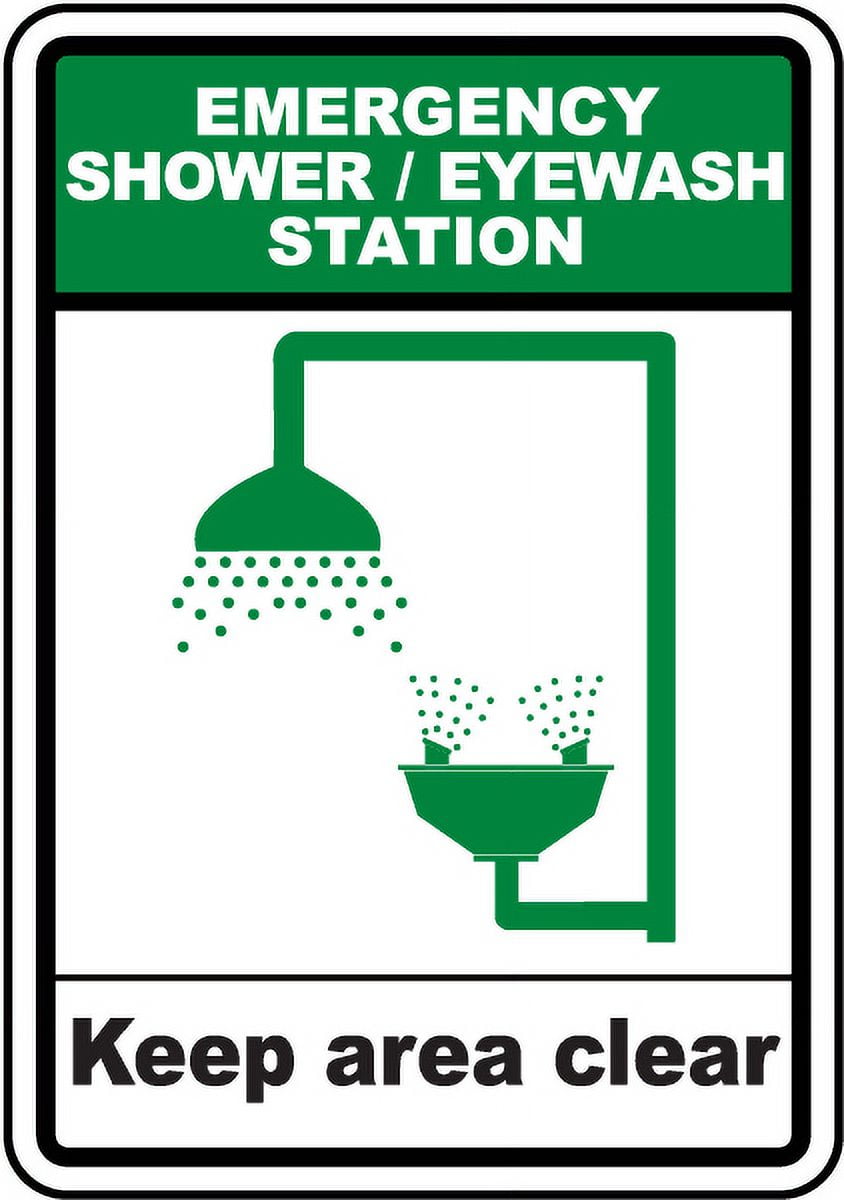 Vinyl Stickers - Shower/Eyewash Station Sign - Safety and Warning ...