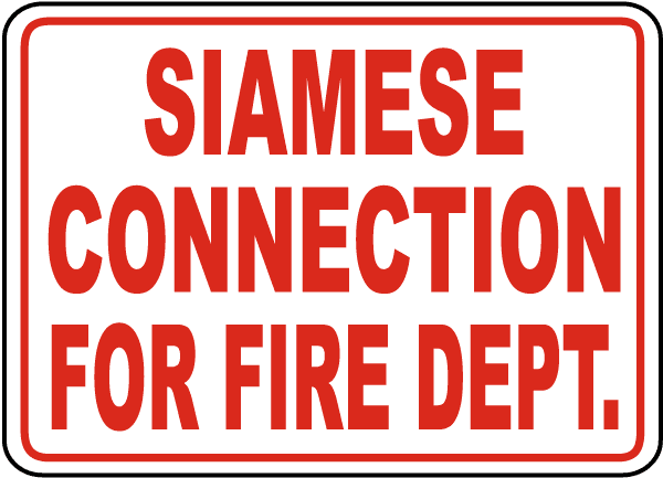 Vinyl Stickers - Siamese Connection Fire Department Sign - Safety and ...