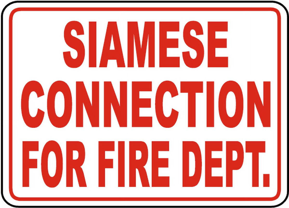 Vinyl Stickers - Siamese Connection Fire Department Sign - Safety and ...
