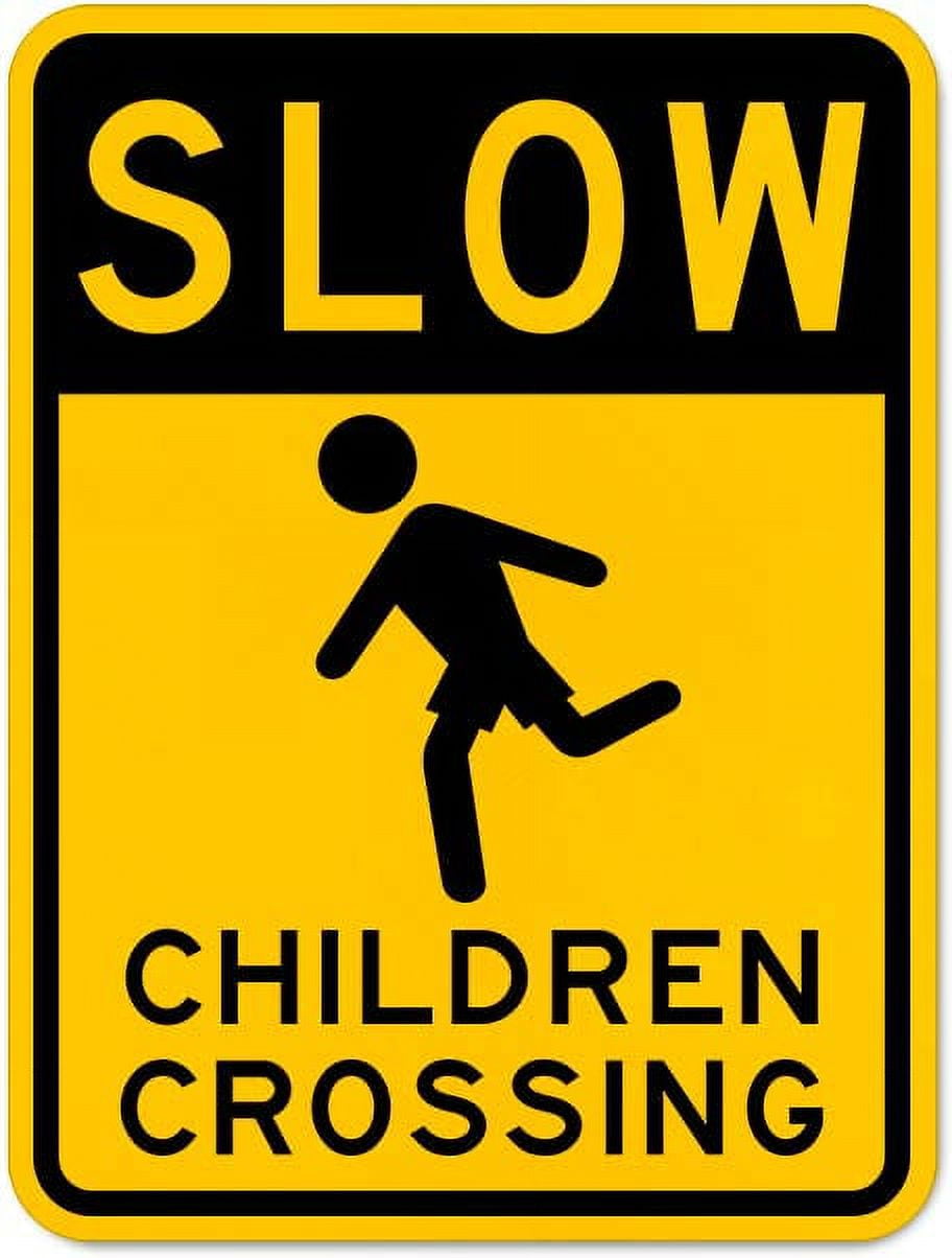 Vinyl Stickers - Slow Children Crossing Sign - Safety and Warning ...
