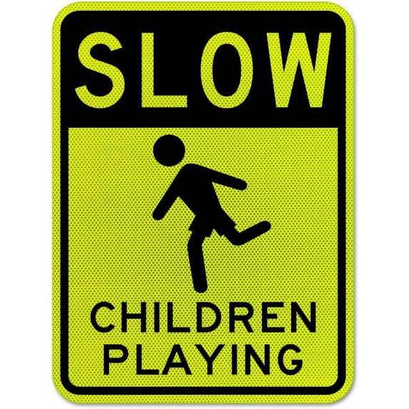 Vinyl Stickers - Slow Children Playing Sign - Safety and Warning ...