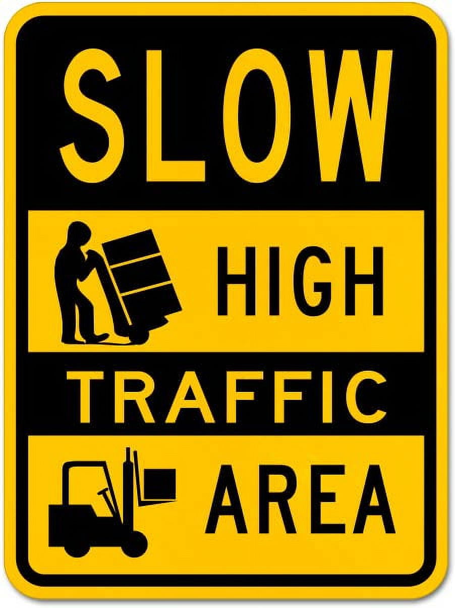 Vinyl Stickers - Slow High Traffic Area Sign K5 - Safety and Warning ...