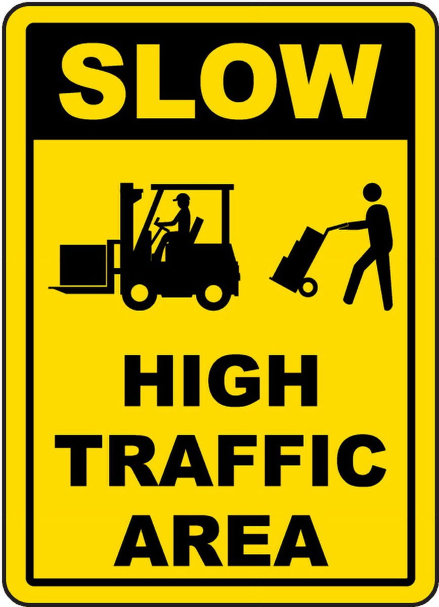 Vinyl Stickers - Slow High Traffic Area Sign K6 - Safety and Warning ...