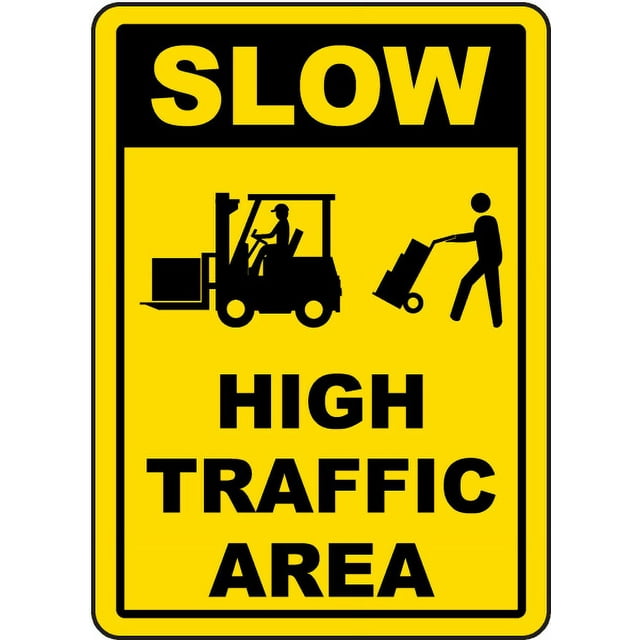 Vinyl Stickers - Slow High Traffic Area Sign K6 - Safety and Warning ...