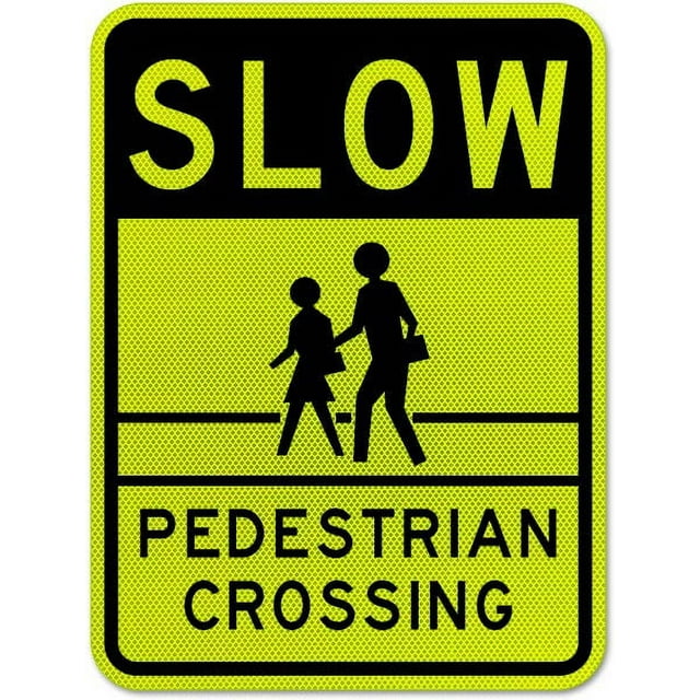 Vinyl Stickers - Slow Pedestrian Crossing Sign - Safety and Warning ...