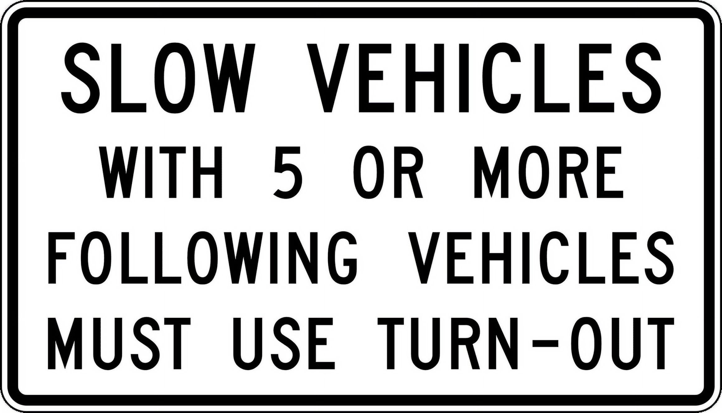 Vinyl Stickers - Slow Vehicles with 5 or More Following Vehicles Must ...