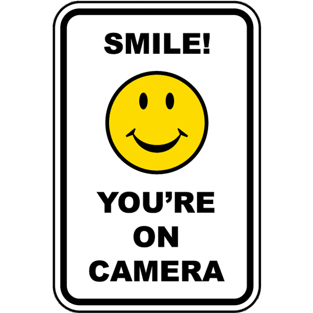 Vinyl Stickers - Smile You're On Camera Sign - Safety and Warning ...