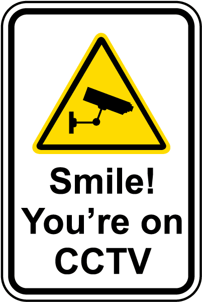 Vinyl Stickers - Smile You're on CCTV Sign - Safety and Warning ...