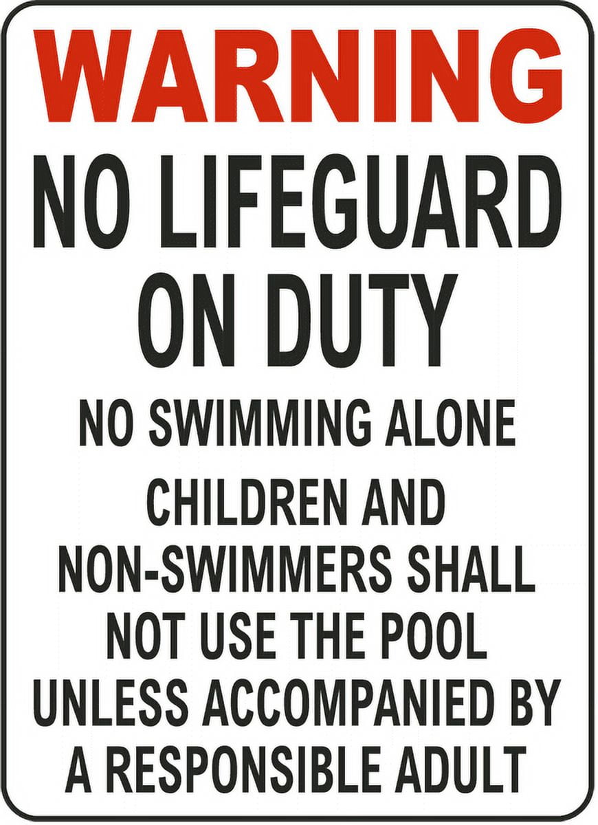 Vinyl Stickers - South Dakota No Lifeguard Sign - Safety and Warning ...