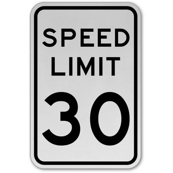 Vinyl Stickers - Speed Limit 30 MPH Sign - Safety and Warning Warehouse ...