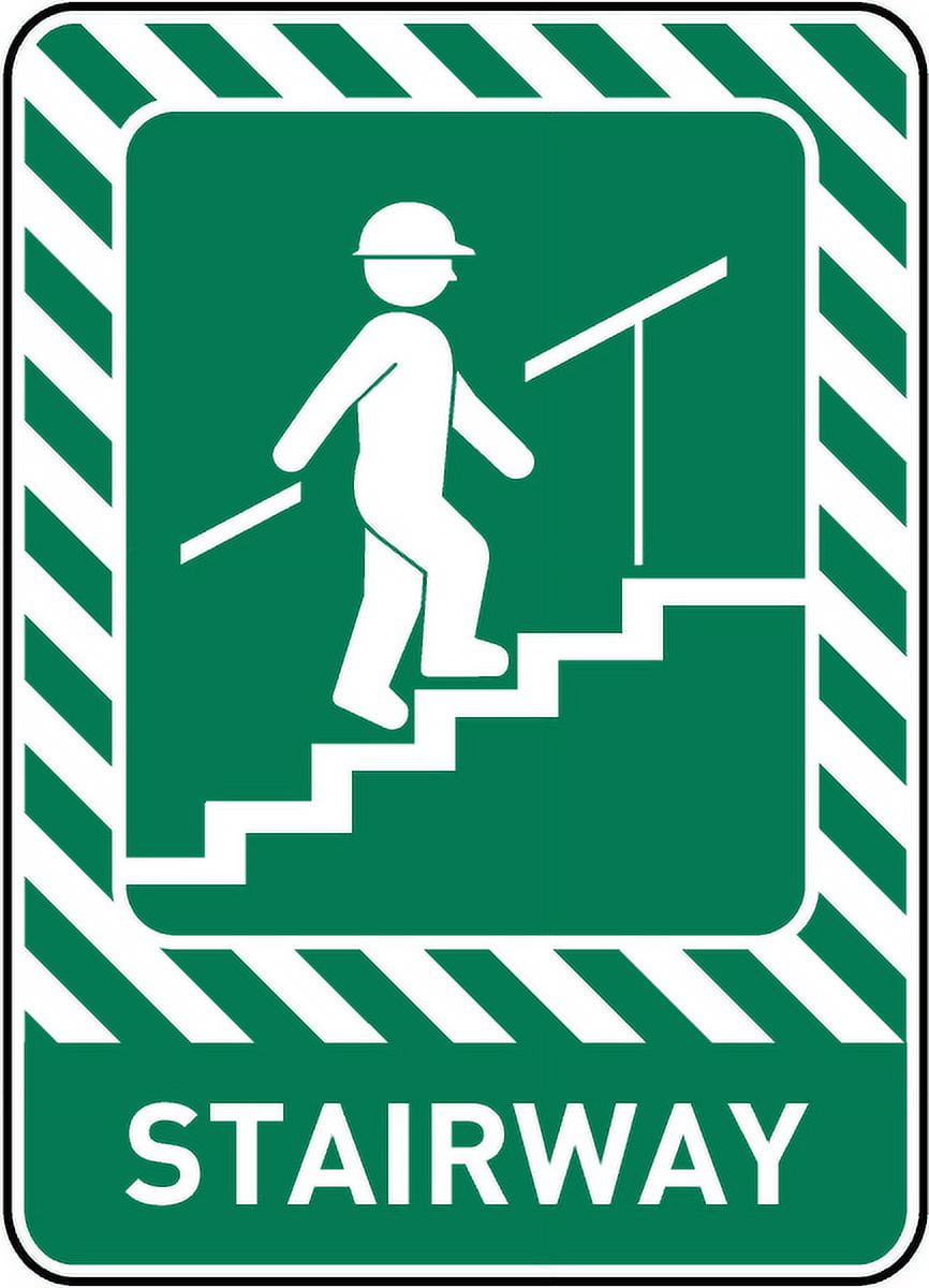 Vinyl Stickers - Stairway Sign L6 - Safety and Warning Warehouse Signs Stickers - 24" x 30" - 3 ...