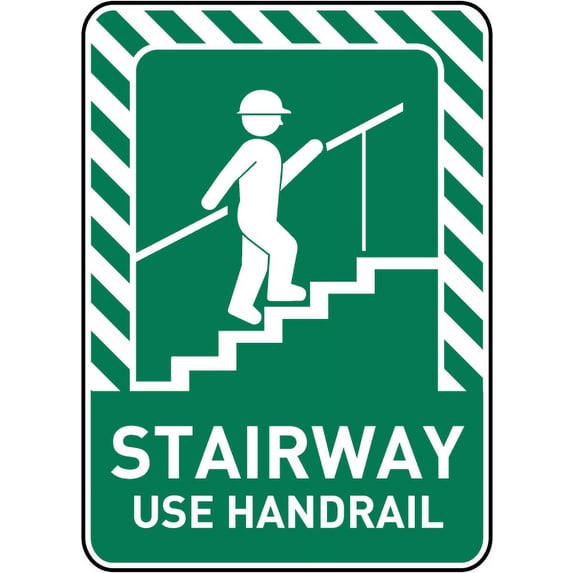 Vinyl Stickers - Stairway Use Handrail Sign L8 - Safety and Warning ...