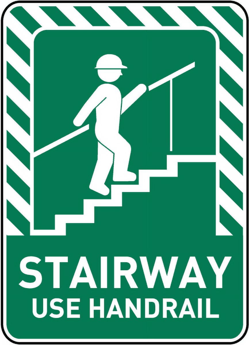 Vinyl Stickers - Stairway Use Handrail Sign L8 - Safety and Warning ...