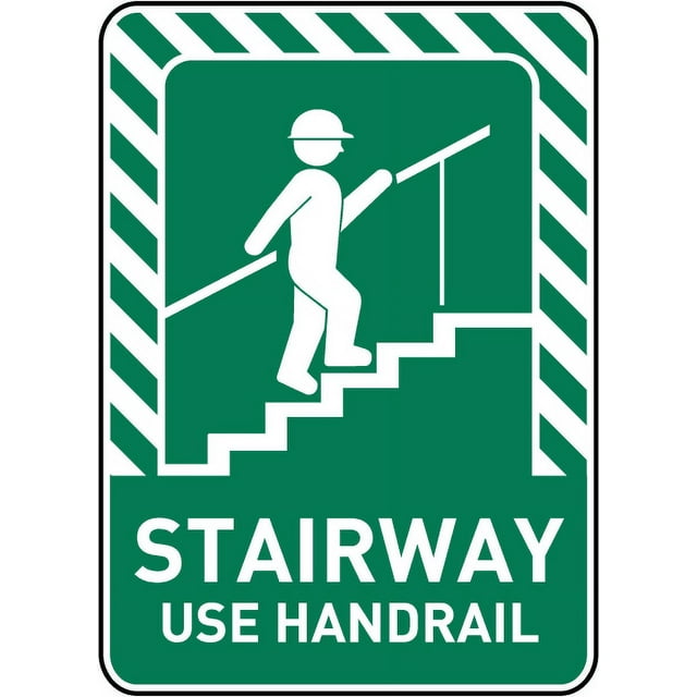 Vinyl Stickers - Stairway Use Handrail Sign L8 - Safety and Warning ...